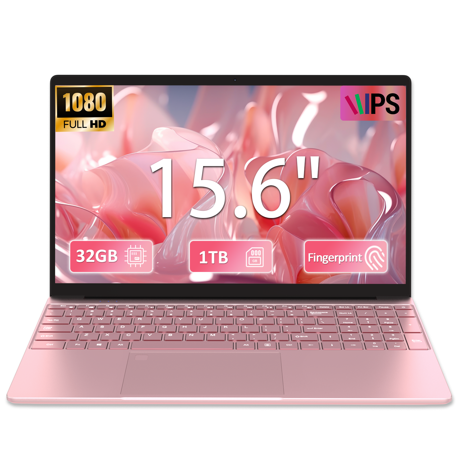 Auusda T152A Business Laptop - Intel N150 CPU,32GB RAM 1TB SSD，Pink